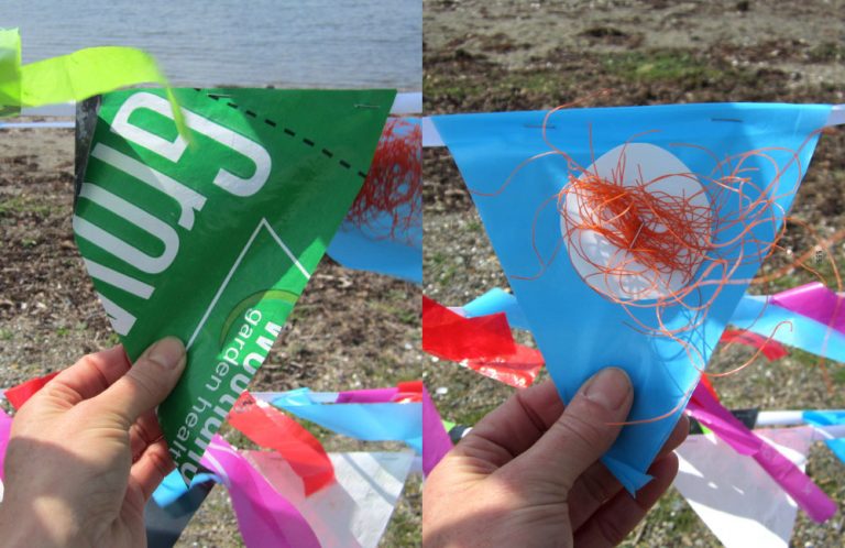 plastic bag-flag film, installation – Hannah Tofts Creation
